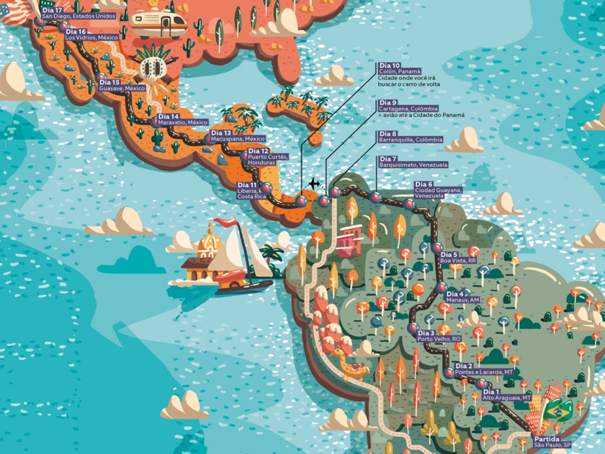 Mapa Americano Com Cidades E Rodovias